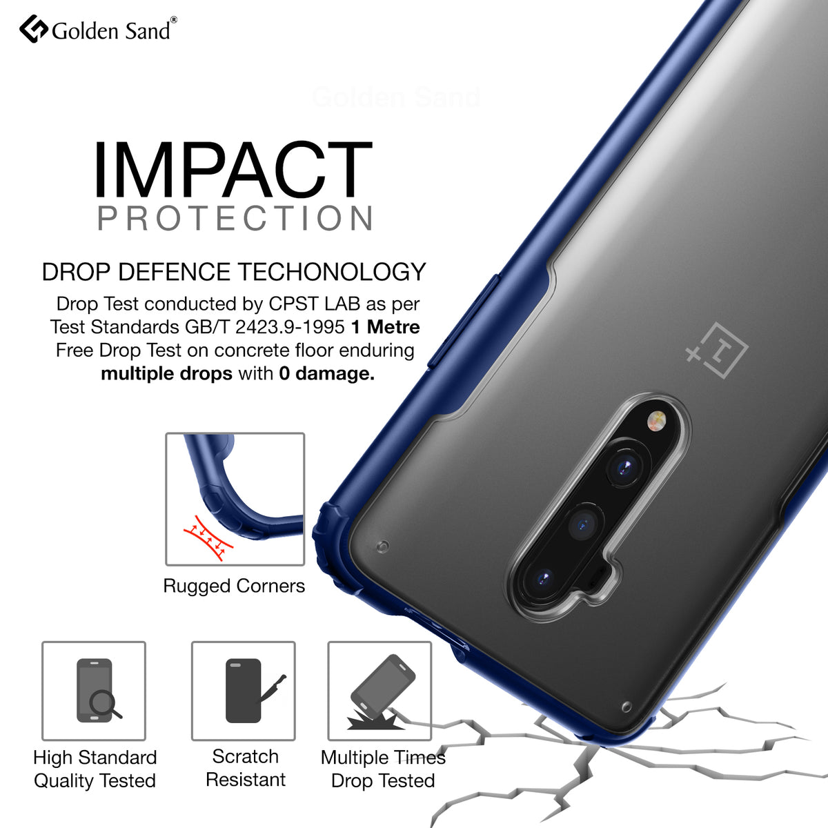 Rugged Frosted Series Hybrid Translucent Back Cover for One Plus 7T Pro ...