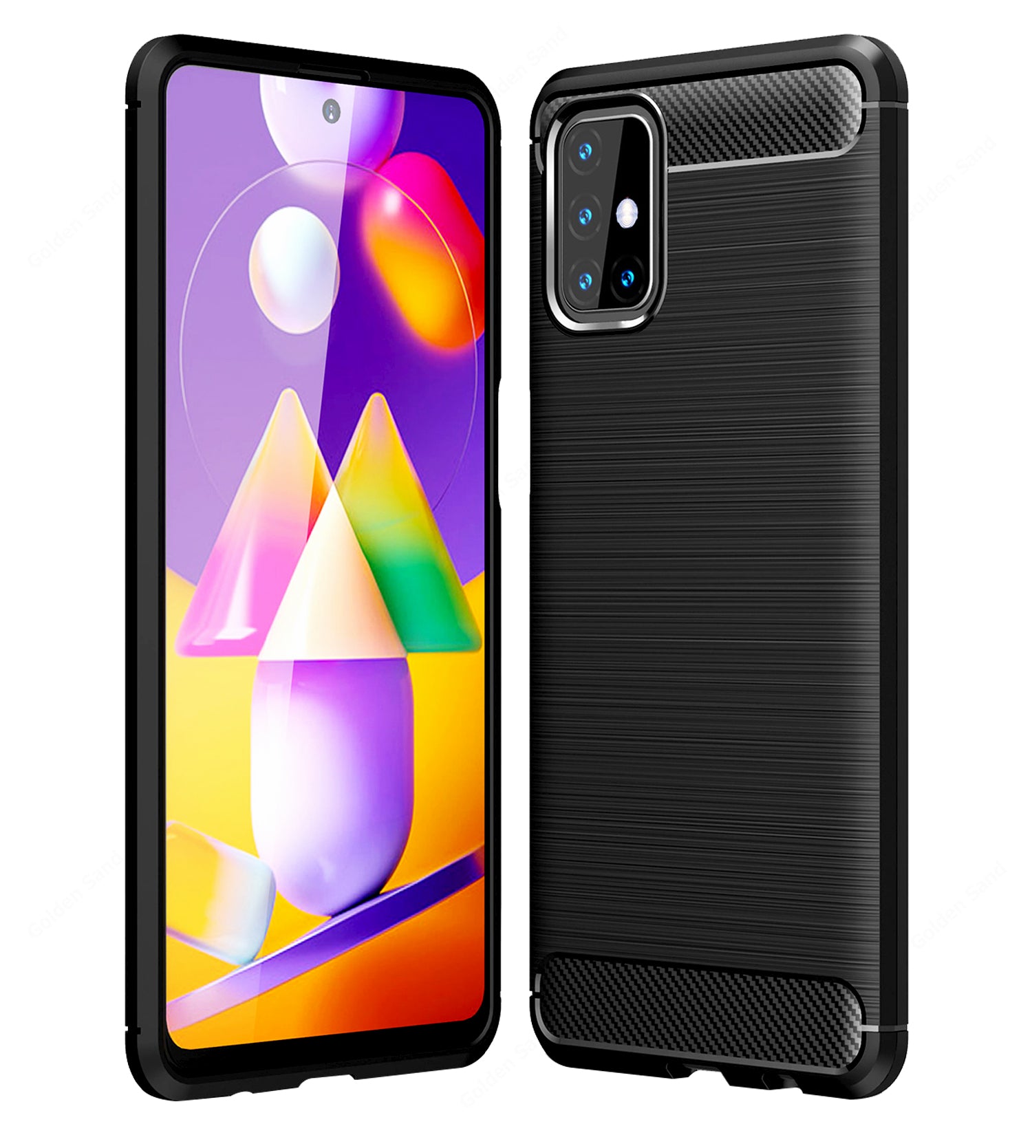 Carbon Fibre Series Shockproof Armor Back Cover for Samsung Galaxy M31 ...
