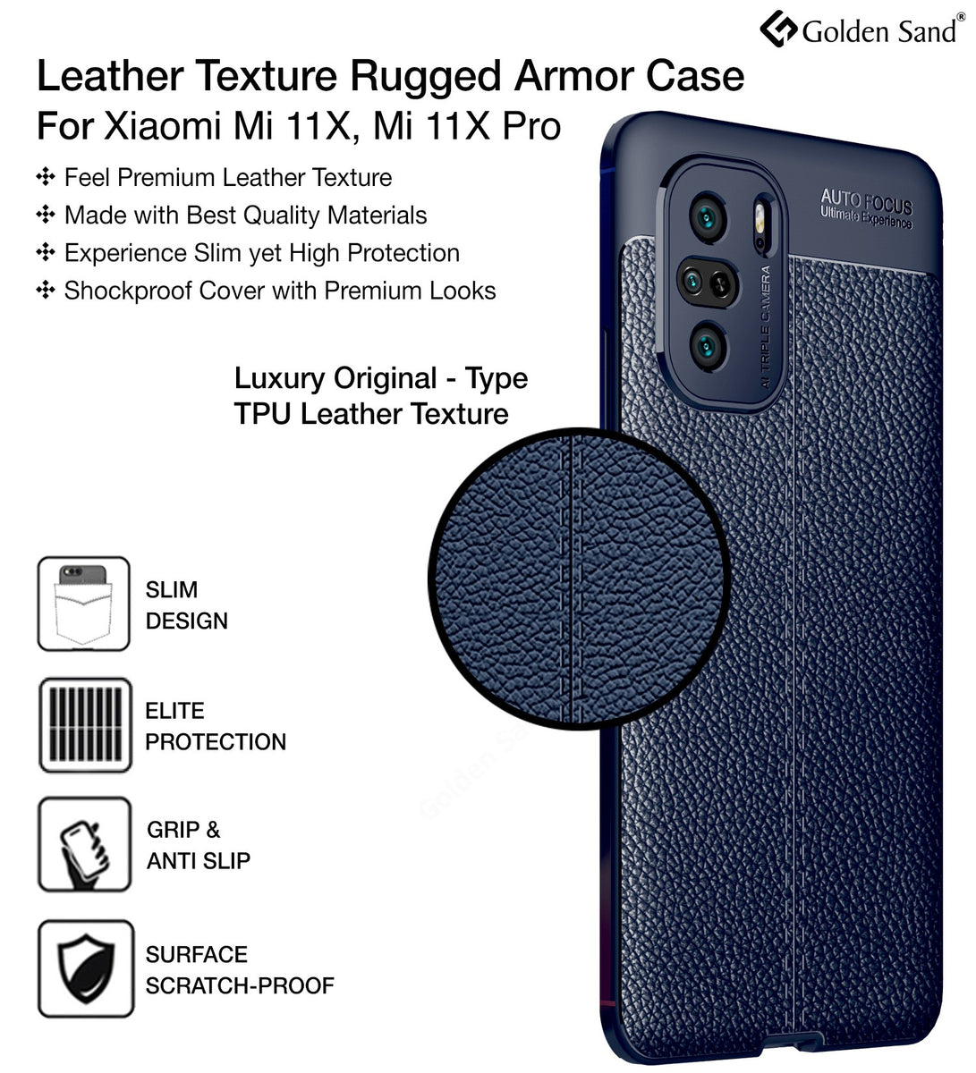 Leather Armor TPU Series Shockproof Armor Back Cover for Xiaomi Mi 11X ...