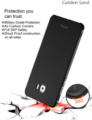 Golden Sand Back Cover for Samsung Galaxy C7 Pro, (Black, Shock Proof)